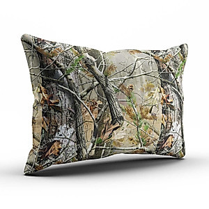 SALLEING Custom Pretty Cute Real Tree Lesves Camouflage Camo Decorative Pillowcase Pillowslip Throw Pillow Case Cover Zippered One Side Printed 12x16 Inches