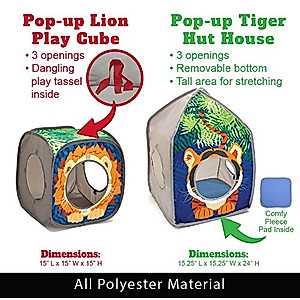 Kitty City Pop Open Jungle Combo,Collapsible Cat Cube, Play Kennel, Cat Bed, Tunnel, Cat toys