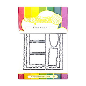Waffle Flower Deckled Frames Die – 5 Organic Rough Edge Panel Mat Layer Dies That Mimics Handmade Paper or Torn Paper for Natural Themes Like Flowers and Plants.