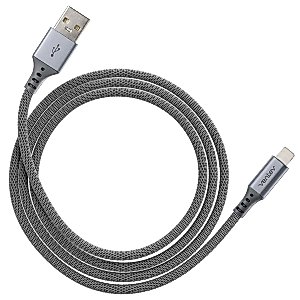 Ventev ChargeSync Alloy Apple Lightning Cable | Universally Compatible with iPhone Devices, Fast Charging, Tangle-Resistant Cord, Mfi Certified, No-Fray Durability | 4Ft Steel Gray (509320)