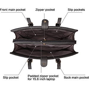 ECOSUSI Laptop Tote Fits Up to 15.6 Inch Briefcase for Women Office Handbags large Capacity with 3 Layer Compartments