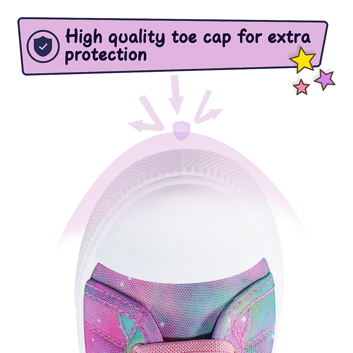 K KomForme Toddler Sneakers Girls Canvas High Top Walking Shoes with Hook and Loops Colorful