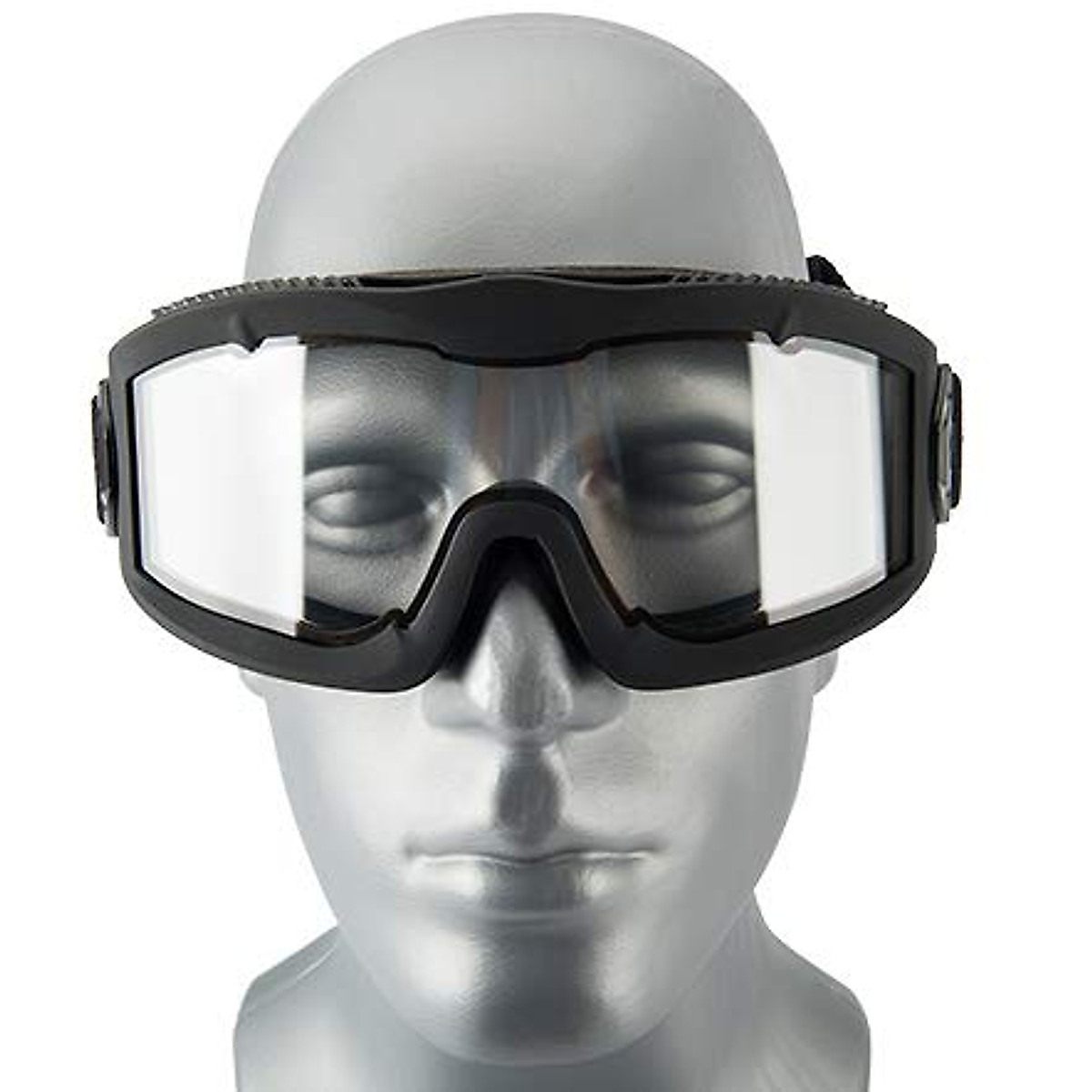 Lancer Tactical AERO Airsoft Tactical Safety Goggles -3mm Dual Pane Lens, Anti-Fog Glasses for Hunting and Cycling-One Len (Black)