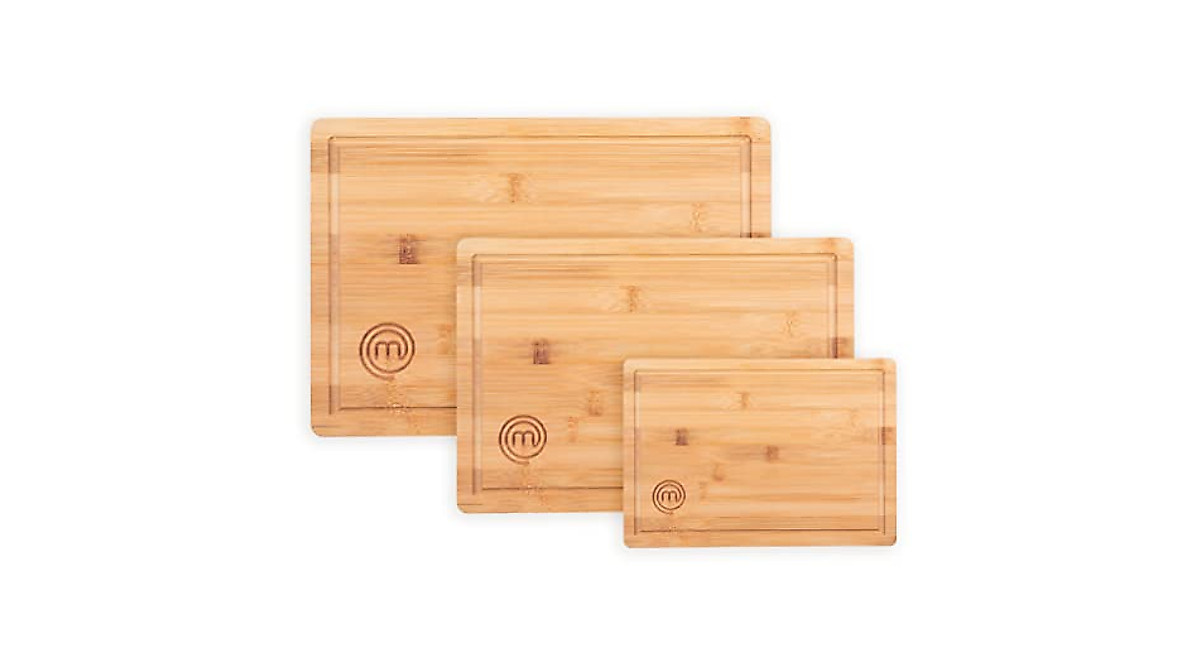 MasterChef Bamboo Cutting Boards Set of 3 - Professional & Eco-Friendly
