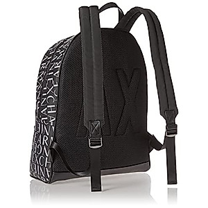 A|X Armani Exchange All-Over Logo Eco-Leather Backpack, Black
