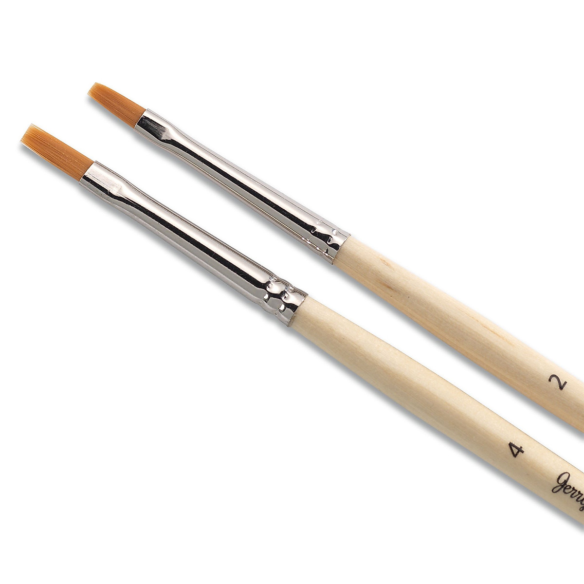 Jerry Q Art 12 Pcs Detail Paint Brushes, Golden Synthetic Hair, High Performance for Oil, Acrylic and Watercolor JQ-503