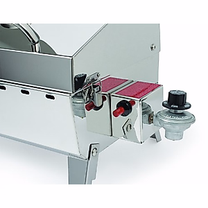 Camco Grill-Stow N Go 125 Portable Propane Gas Grill with Push Button Igniter, Temperature Gauge, and Storage Bag for RV, Tailgating, and Camping