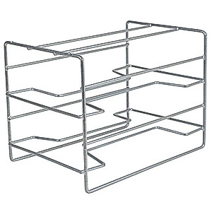 Home Basics W 3 Tier Heavy Duty Kitchen Countertop or Cabinet Organizer for Food Wrap, Foil, Wax Parchment Paper, Plastic Bags, Silver