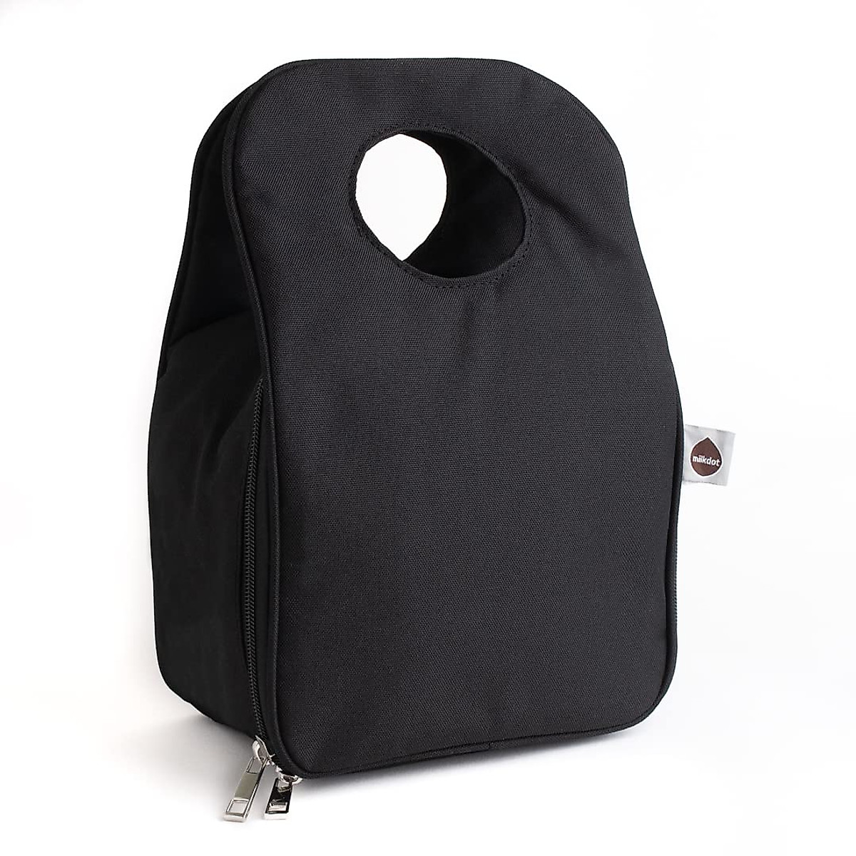 milkdot Designer Insulated Lunch Bag, Black, Reusable Cooler Tote for Food & Drinks, Perfect for Women, Men and Kids, Stylish for boy and girls of all ages (Black)