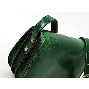 Time Resistance Leather Cross Body Bag for Women Shoulder Bag Messenger Purse (Green) - Gift Box Included