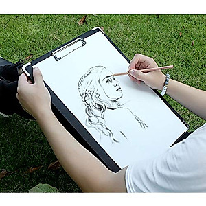 Artist Sketch Board Covered with Water Proof Fabric - Black Painting Drawing Clipboard – Art Supply for Classroom Studio Travel or Field Use, Size 15.7" by 11.8" (L x W, 30 x 40 cm)