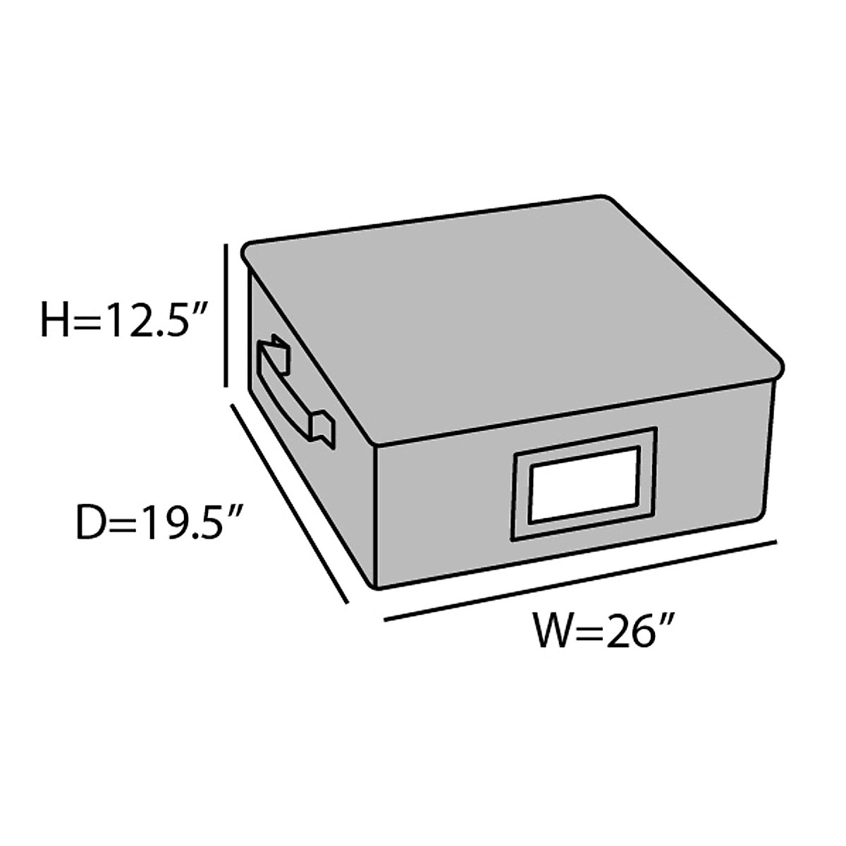 Covermates Keepsakes - Zip-Top Storage Box - Heavy Duty Polyester- Reinforced Handles - Stackable Design - Indoor Storage, Graphite