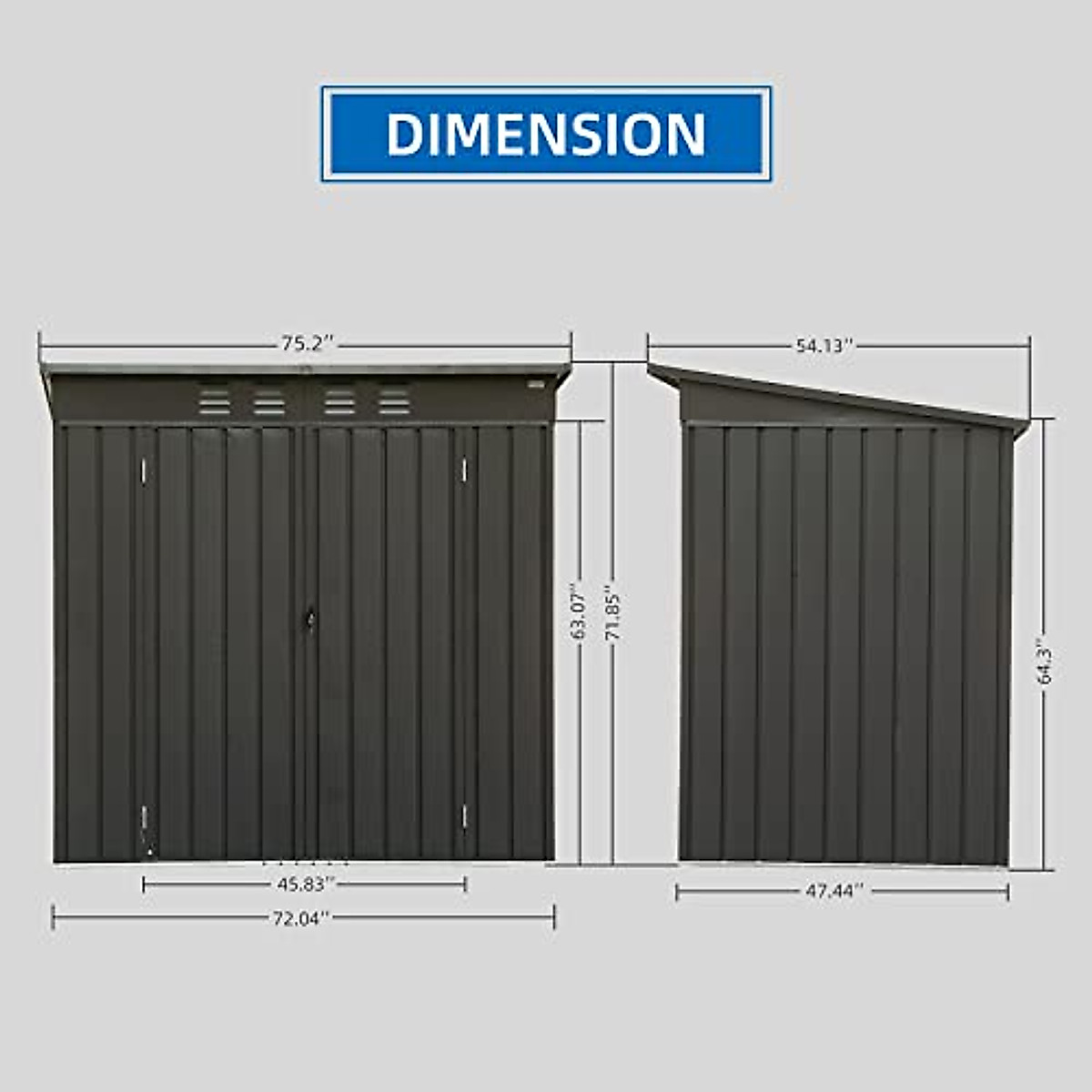 Domi Outdoor Storage Shed 6&#039; x 4&#039;, Metal Waterproof Utility Tool Shed Storage House Clearance with Double Lockable Doors &amp; Air Vent for Backyard Garden Lawn Patio