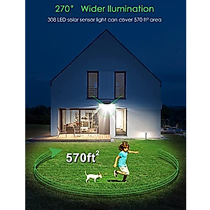 YUNNOVA Solar Outdoor Lights - Motion Sensor Outdoor Lights with 3 Heads Reflector Wireless Illumination Security Flood Lights with 270° Wide Angle,IP65 Waterproof,Wall Light for Garden Patio Garage