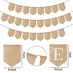 WATINC 26pcs DIY Burlap Banner with 26 Letter Stencil Kit, DIY Alphabet Banners Name Sign Burlap Flags Garland Handwriting Bunting for Party Decoration Wedding Birthday Wall Home Decor Supplies