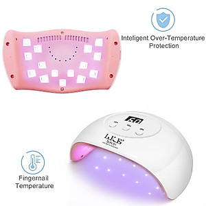 LKE UV LED Nail Lamp UV Light for Gel Nails 72W Nail Dryer Professional UV Nail Light Gel Nail Polish Fast Curing Lamp 3 Timer Auto Sensor Salon Home Manicure Tools