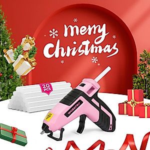 WORKPRO 3.6V Cordless Hot Glue Gun (Upgrade), Fast Preheating, Smart Power-Off, USB-C Rechargeable Glue Gun, Less-drip Hot Glue Gun Kit with 20 Pcs Premium Mini Glue Sticks for DIY, Crafting and Arts