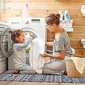 HiiARug Anti Fatigue Kitchen Mat Set of 2 Kitchen Floor Mats 18"x47"+18"x30" Cushioned Kitchen Runner Carpet Waterproof Kitchen Runner Mats for Kitchen Decor Laundry Room Standing Desk Mat