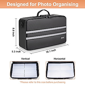 DEEGO Photo Storage Box, Fireproof Waterproof Photo Organizer Box with 16 Inner Photo Storage Box, Durable Large Capacity Photo Storage Containers Photo Case for Photos,Picture,Valuables