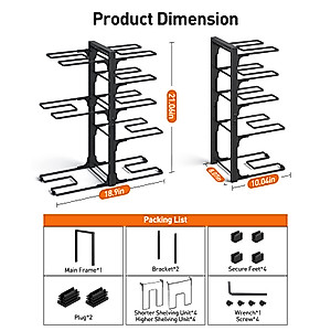 ORDORA Pots and Pans Organizer: under Cabinet, 21" Height Heavy Duty 120LBS Pots Pans Organizer Rack for under Cabinet 8-Tier Adjustable for Big Stockpots, Dutch Ovens, Cast-iron Pans, Heavy Cookware
