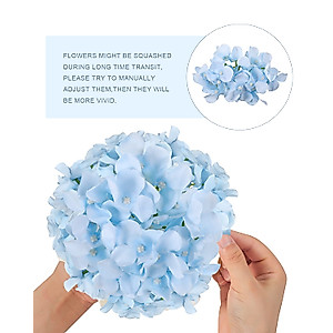 Auihiay 18 Pieces Hydrangea Artificial Flowers Silk Hydrangea Flowers Heads with Stems for Home, Garden, Wedding, Baby Shower, Party Decorations (Blue)