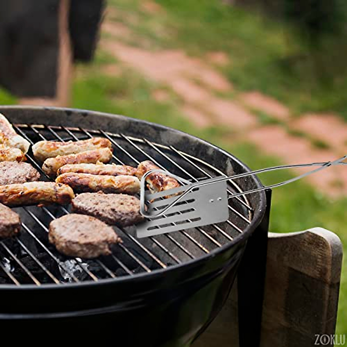 Long Barbeque Grill Tongs Spatula - Utensil Set Portable Grill Tongs for Cooking Gripper Kitchen Spatula Stainless Steel Hamburger Spatula - Barbecue Grill Tong Spatula Set Flat Top Grill Accessories