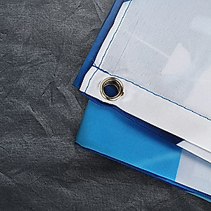 HAMIGAR 6x4ft Happy 80th Birthday Banner Backdrop - 80 Years Old Birthday Decorations Party Supplies for Women Men - Blue Silver