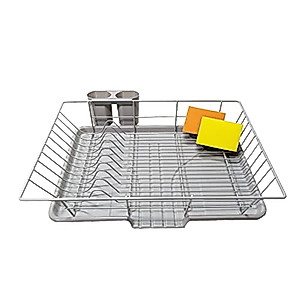 3 Pc Grey Dish Drying Rack Set | Dish Rack | Sink Drying Rack | Dish Drainer | Sink Dish Rack (Matt Grey)