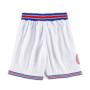 brand Mens Space Movie Basketball Shorts T Squad Shorts White S