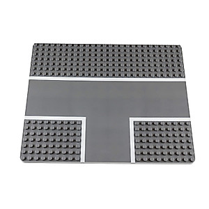 Strictly Briks Compatible with Lego Building Blocks Road Plates 10" x 10", Kids Building Brick Baseplates for City Road, Street, Race Track, Towns, Classic Size, 1 Straight Road