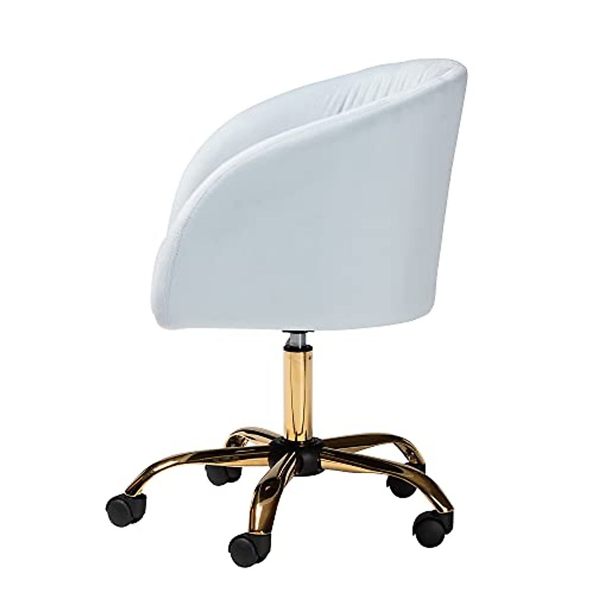 Baxton Studio Ravenna Office Chair, One Size, Aqua/Gold