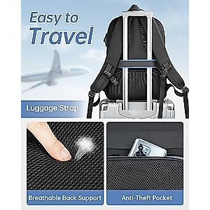 17 Inch Laptop Backpack for Men, TSA Approved Large Computer Backpack with USB Charging Port, Water Resistant Travel Business Backpack for Women, Anti Theft Carry on Daypack College Office Bag, Black