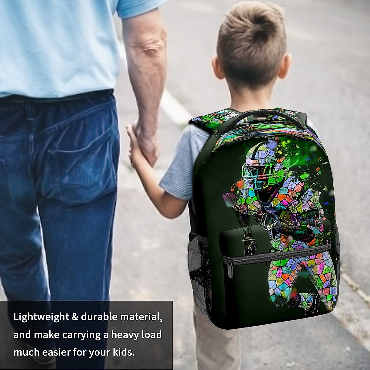 KIOPLYET American Football College Bookbag School Bag Business Laptop Backpack Travel Hiking Daypack Large Diaper Bag for Adult