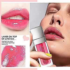 Plumping Lip Oil, Long Lasting Hydrating Gloss Tinted Balm Non-sticky Revitalizing, Tinting Care Oil for Dry (CHERRY)