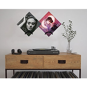 Vinyl Record Shelf Wall Mount 6 Pack,Vinyl Album Wall Mount Stand,Acrylic Album Record Holder Display Wall Shelf Storage,Various installation and display methods record wall Mount (Arc - Black)