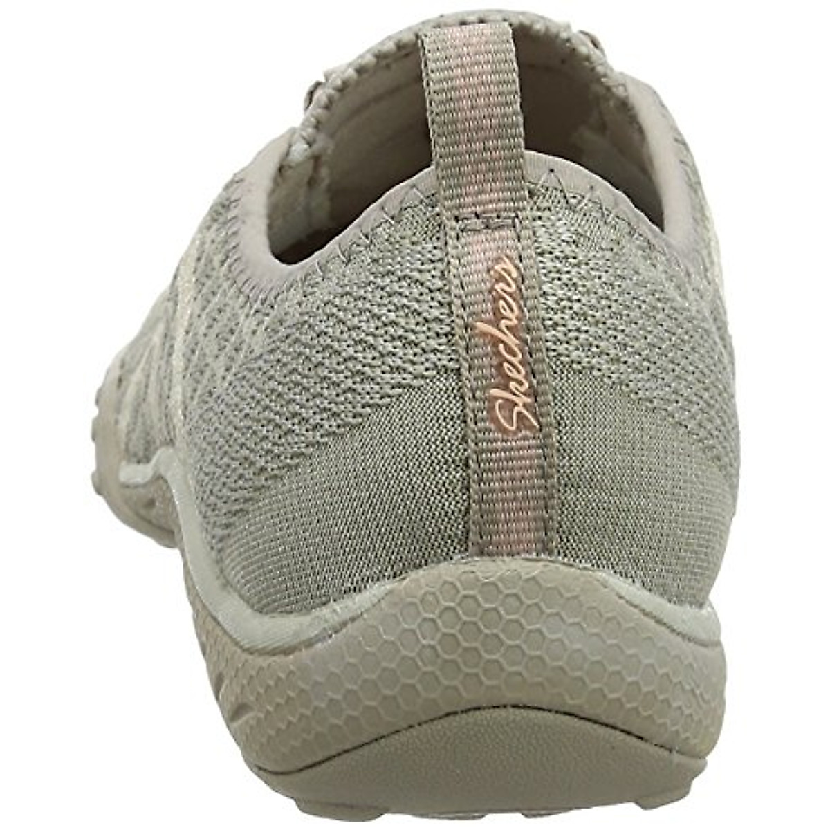 Skechers Relaxed Fit Breathe Easy Fortune Knit Womens Bungee Sneakers Taupe 9.5 M US