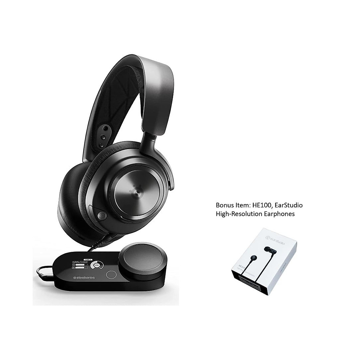 SteelSeries Arctis Nova Pro Multi-System Gaming Headset - Premium Hi-Fi Drivers - PC, PS5, PS4 + a bonus EarStudio HE100 Headset (Renewed)