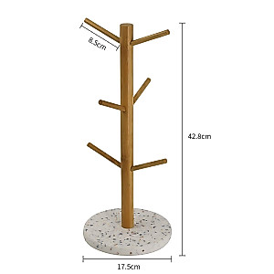 TOPSKY Coffee Mug Holder for Counter, Mug Holder Tree, Coffee Cup Rack Tree, Standing Coffee Mug Station Organizer with 6 Hanger Hooks for Countertop, Vertical Mugs Storage Rack, Free Up Cabinet Space