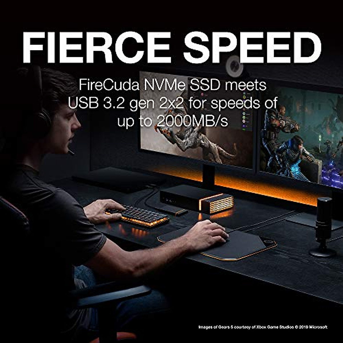 Seagate Firecuda Gaming SSD 1TB External Solid State Drive – USB-C USB 3.2 Gen 2x2 with NVMe for PC Laptop (STJP1000400) (Renewed)
