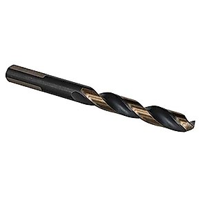 Drill America 11/32" High Speed Steel Black & Gold KFD Split Point Drill Bit with 3-Flat Shank (Pack of 6), KFDML Series