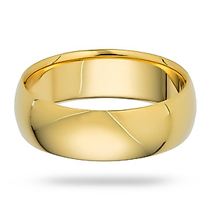 EWB Signature Jewelry Classic 6mm Solid Gold Wedding Band in 14K Yellow Gold, Comfort Fit, Finger Size 9.5