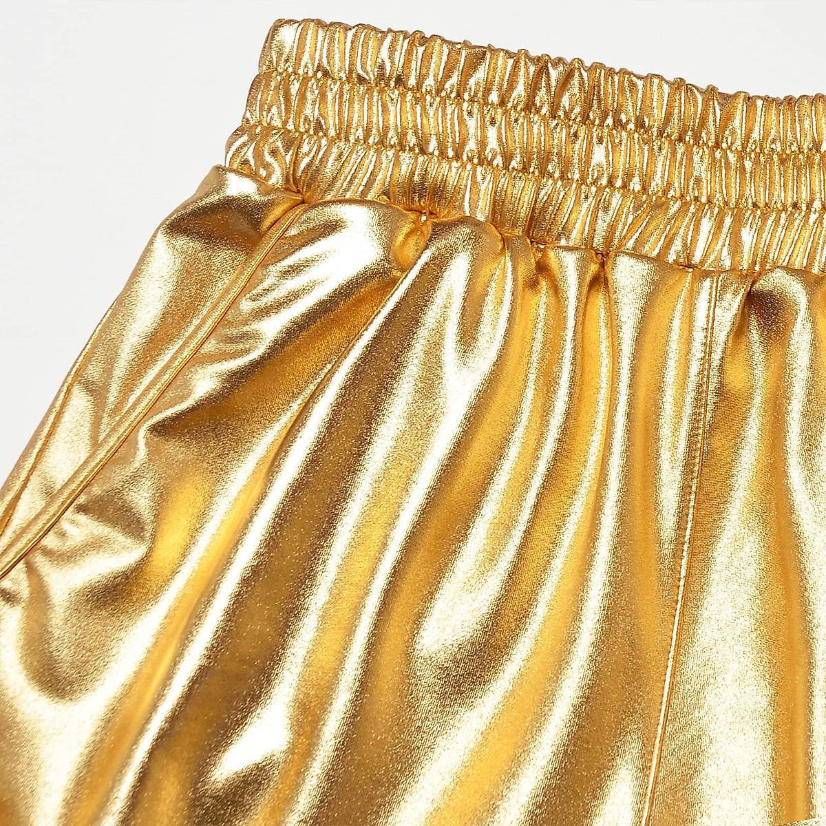 Mirawise Women's Metallic Shorts Gold Summer Yoga Hot Shiny Sparkly Extra Small Outfit Short Pants with Sunglasses