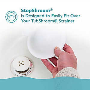 StopShroom The Ultimate Universal Drain Stopper Plug for Bathtub, Bathroom, and Kitchen Sink Drains (White)