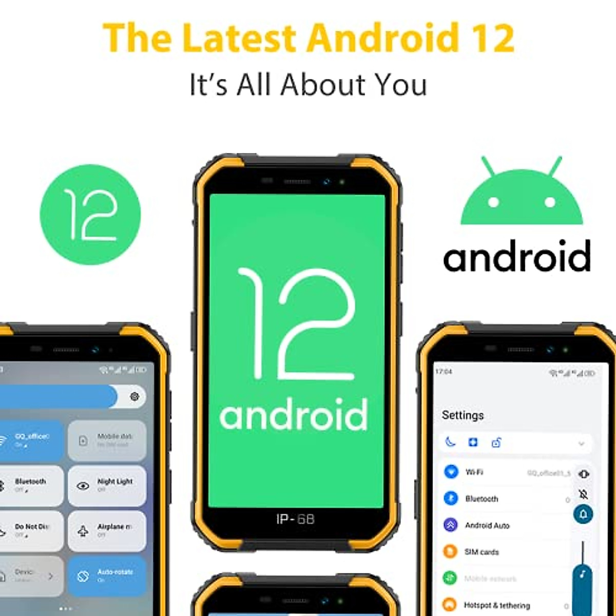 Ulefone Armor X6 Pro Unlocked Smartphone - Android 12 OS, Quad-Core Processor 4GB RAM & 32GB ROM, 13MP Main Camera, 4000mAh Battery, 5.0-inch Screen, Dual SIM 4G Rugged Cell Phones (Orange)