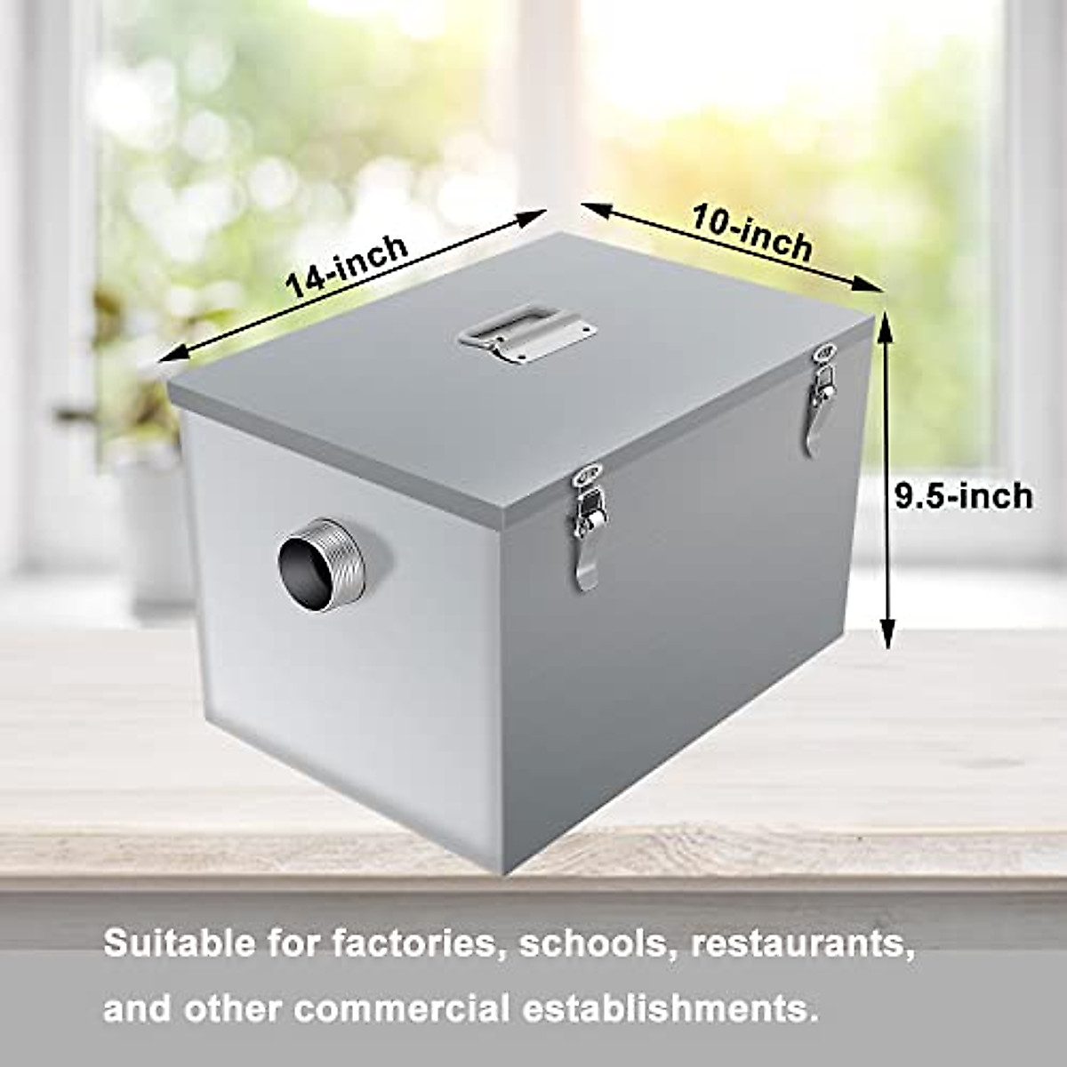 8 lbs Commercial Grease Trap for Home Restaurants Under Sink, Stainless Steel Interceptor