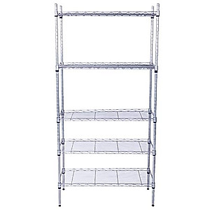 Doredo 5 Tier Wire Shelving Unit, Height Adjustable Wire Shelves, Metal Wire Rack Shelving for Laundry, Kitchen, Bathroom, Pantry, Closet (13.5" D x 29" W x 59" H, Silver)