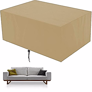 27x27x47 in Garden Furniture Cover, Cube Table Cover, 420D Heavy Duty Oxford Fabric, Patio Set Cover Rattan Furniture Cover, for Cube Set,Patio,Outdoor (Beige 68x68x120cm)