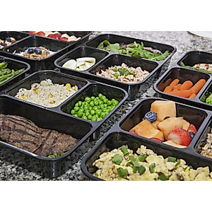 INEVIFIT Meal Prep 3 Compartment BPA FREE, Premium Food Storage Containers, Durable & Reusable, 36 oz. Stackable 7 Pack, Microwaveable & Dishwasher Safe Bento Lunch Box with Leak Resistant Technology