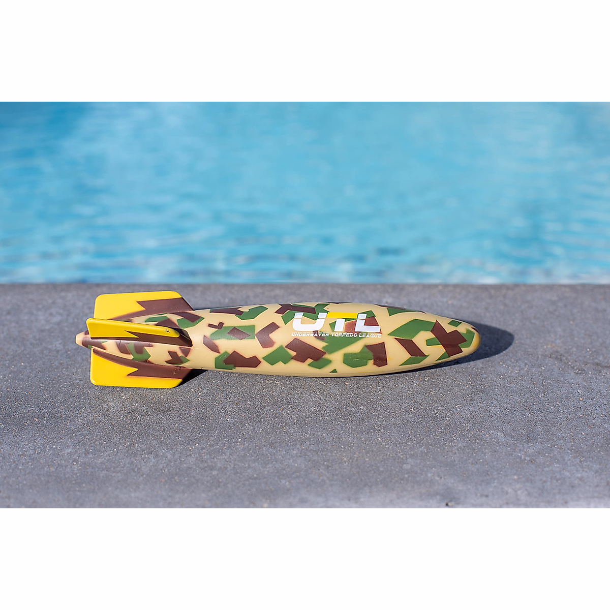 Official Underwater Torpedo League (UTL) Torpedo Glider Diving Toy Rocket Summer Camouflage Design 10 inch, Green
