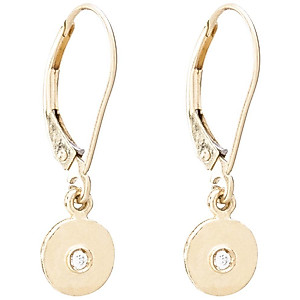 Helen Ficalora Dangle Disk Earrings With Diamond Yellow Gold